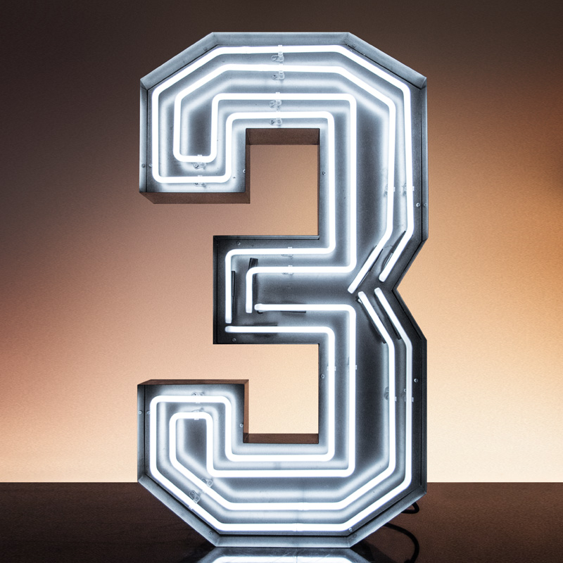 Neon 3 Hire - Kemp London - Bespoke neon signs and prop hire.