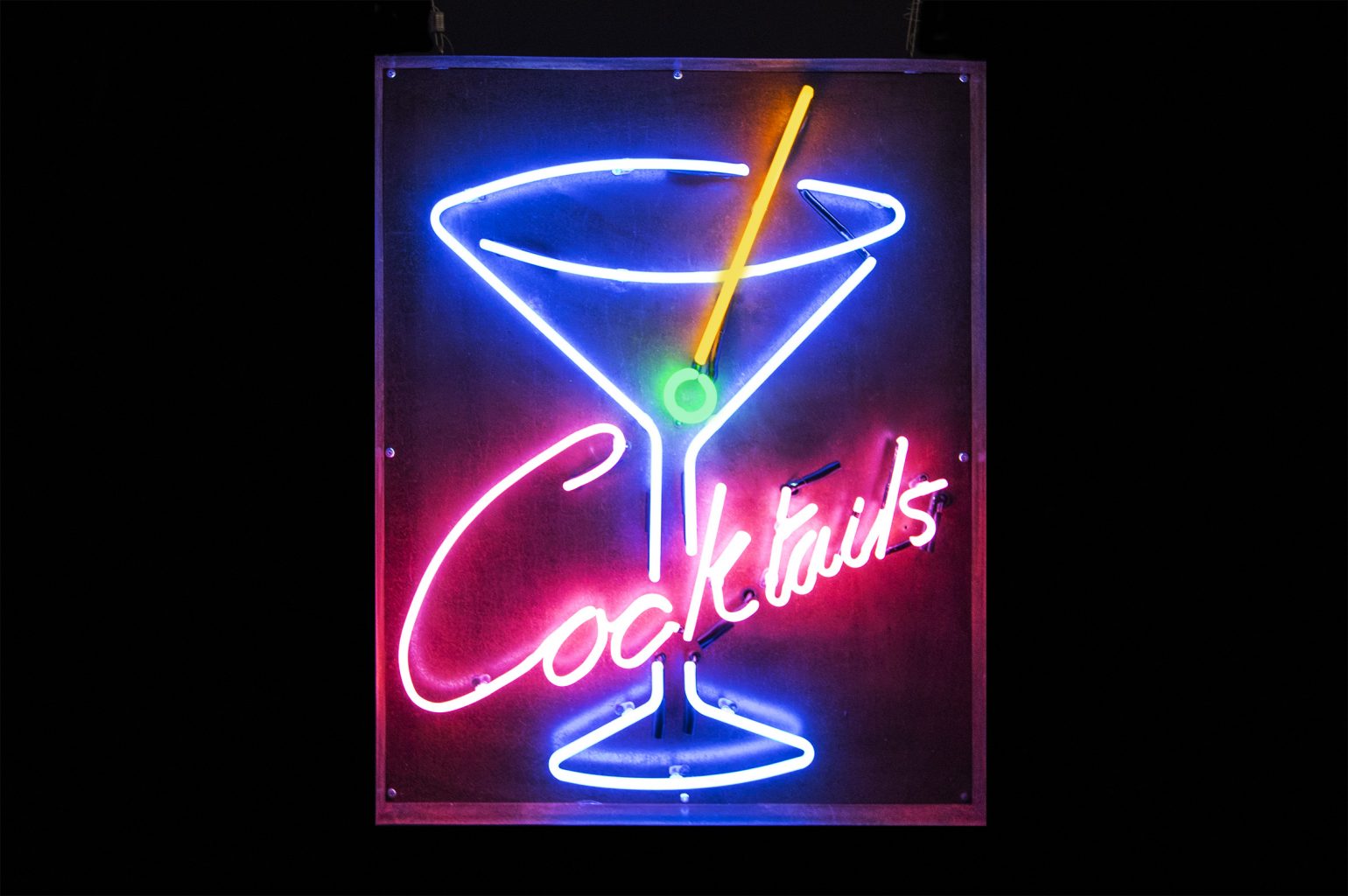 Neon Cocktails Hire - Kemp London - Bespoke neon signs and prop hire.
